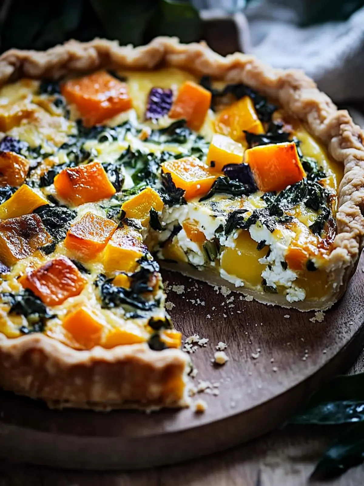 Irresistible Rustic Winter Vegetable & Herb Quiche Delight