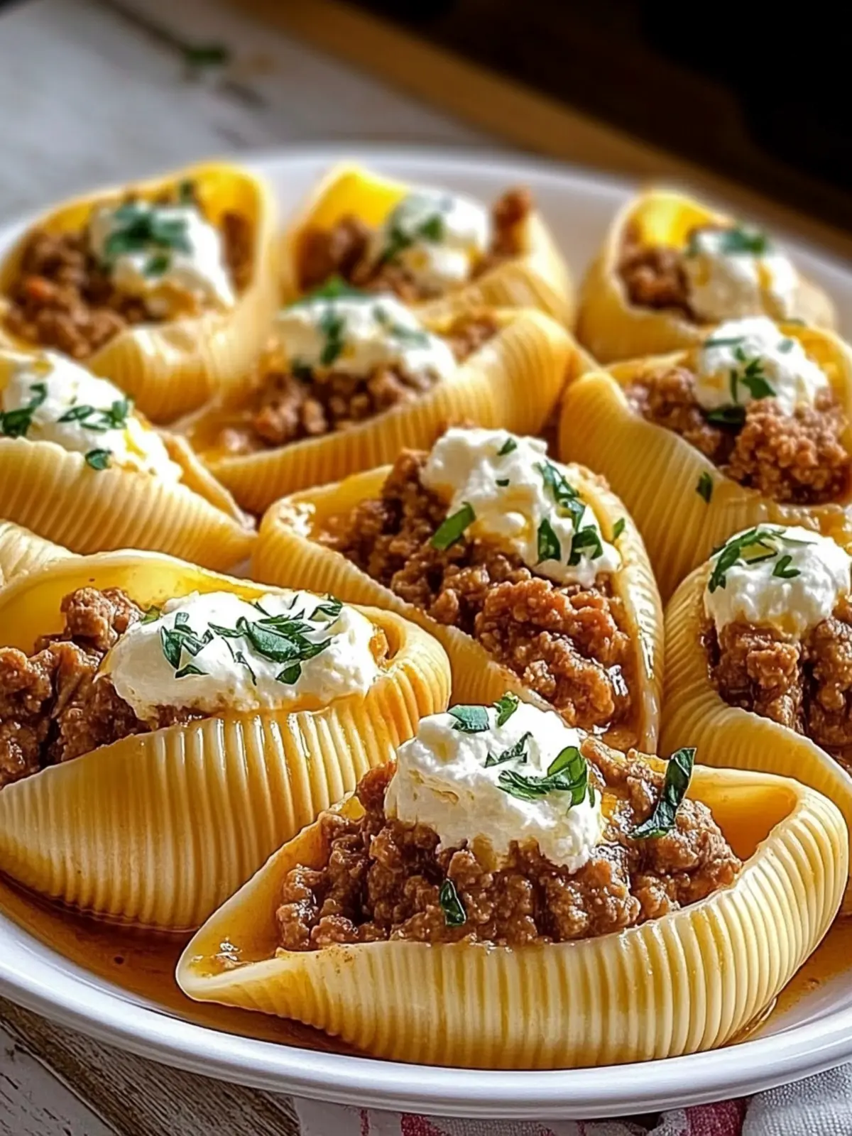 Irresistible Beef-Stuffed Shells with Creamy Ricotta Delight