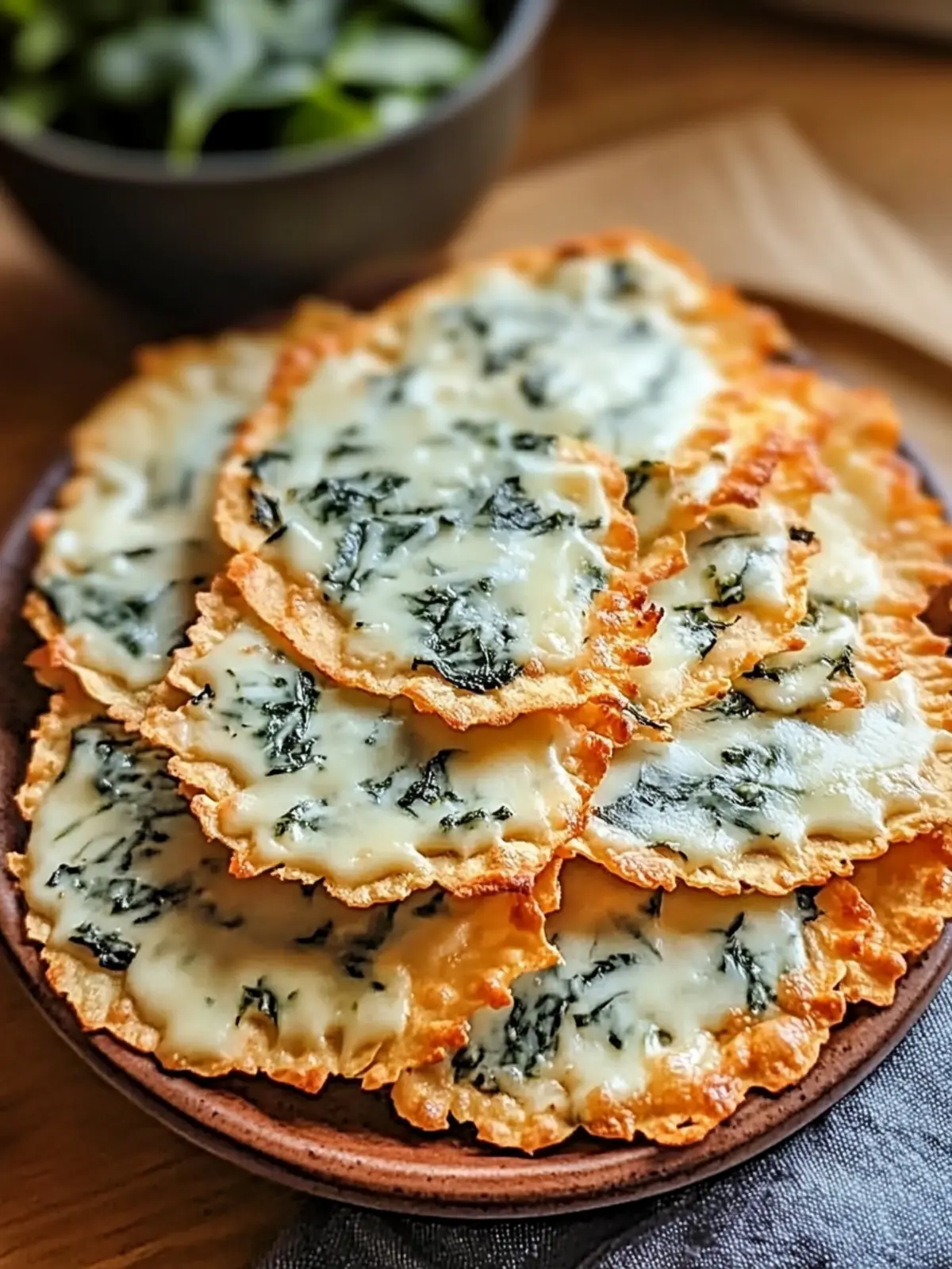 Irresistible Spinach Dip Cheese Crisps for Delicious Snacking