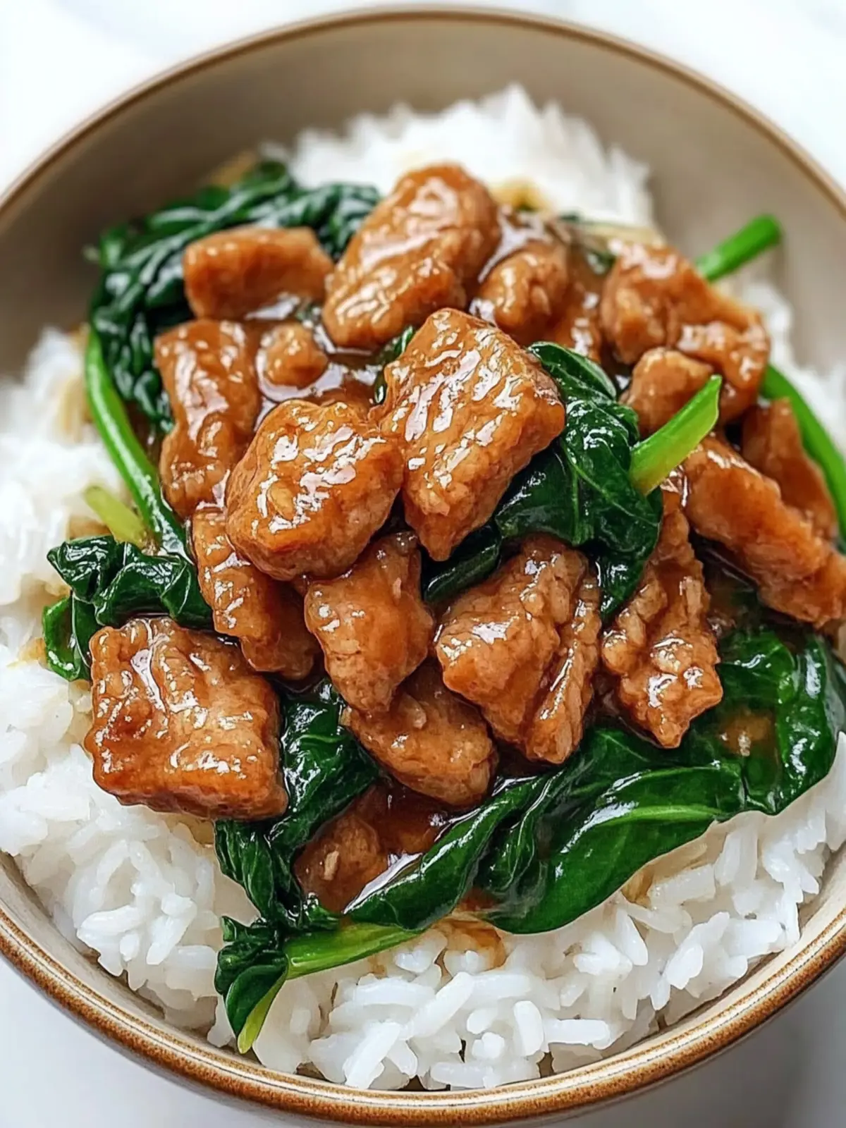 Irresistible Sweet and Sour Seitan Sauté with Spinach and Rice