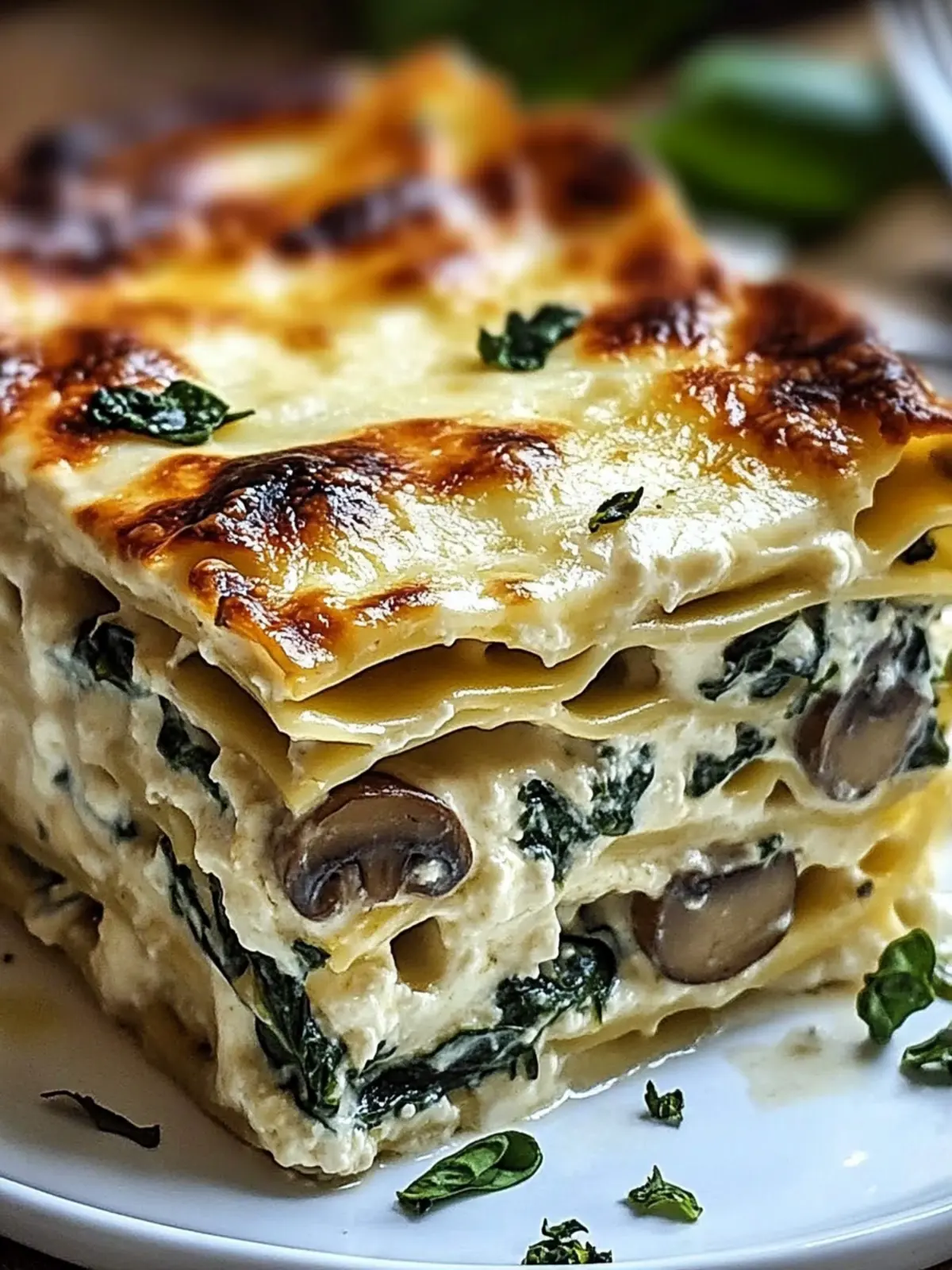 Irresistible Creamy Spinach & Mushroom White Sauce Lasagna