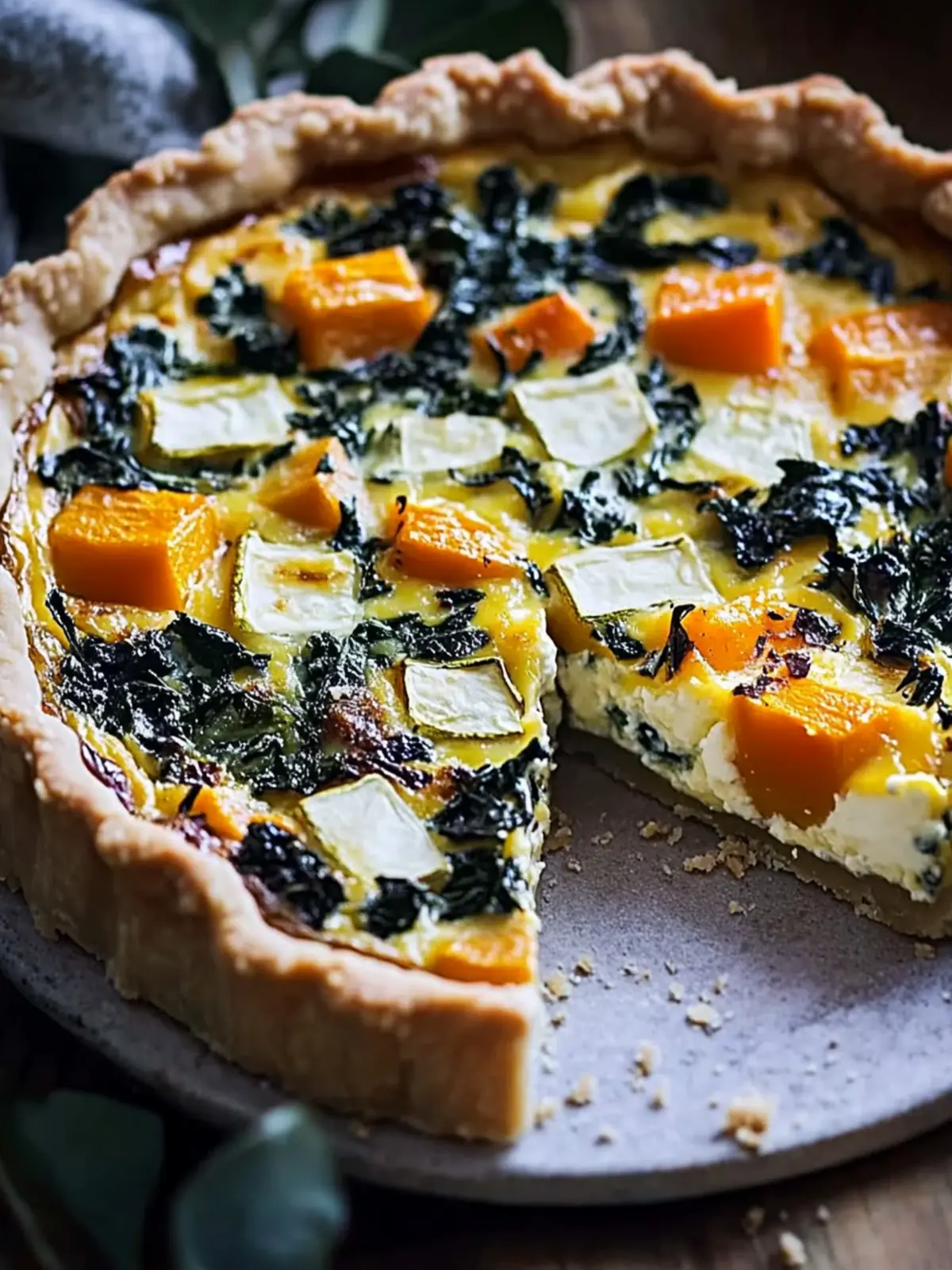 Irresistible Rustic Winter Vegetable & Herb Quiche Delight