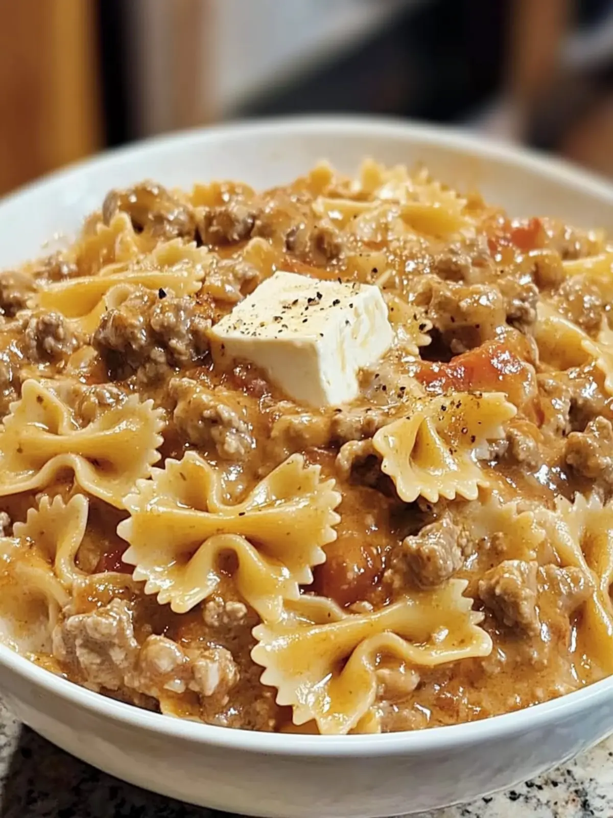 Irresistible Bowtie Pasta with Creamy Velveeta Beef Sauce
