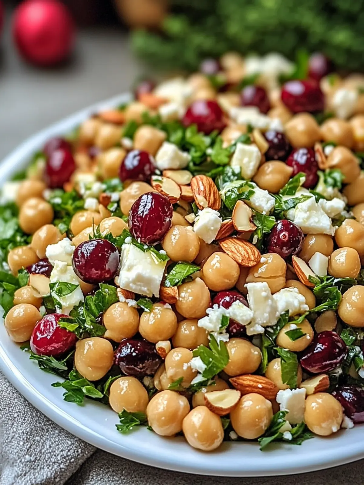 Irresistible Festive Lemon Tossed Chickpea Salad With Feta