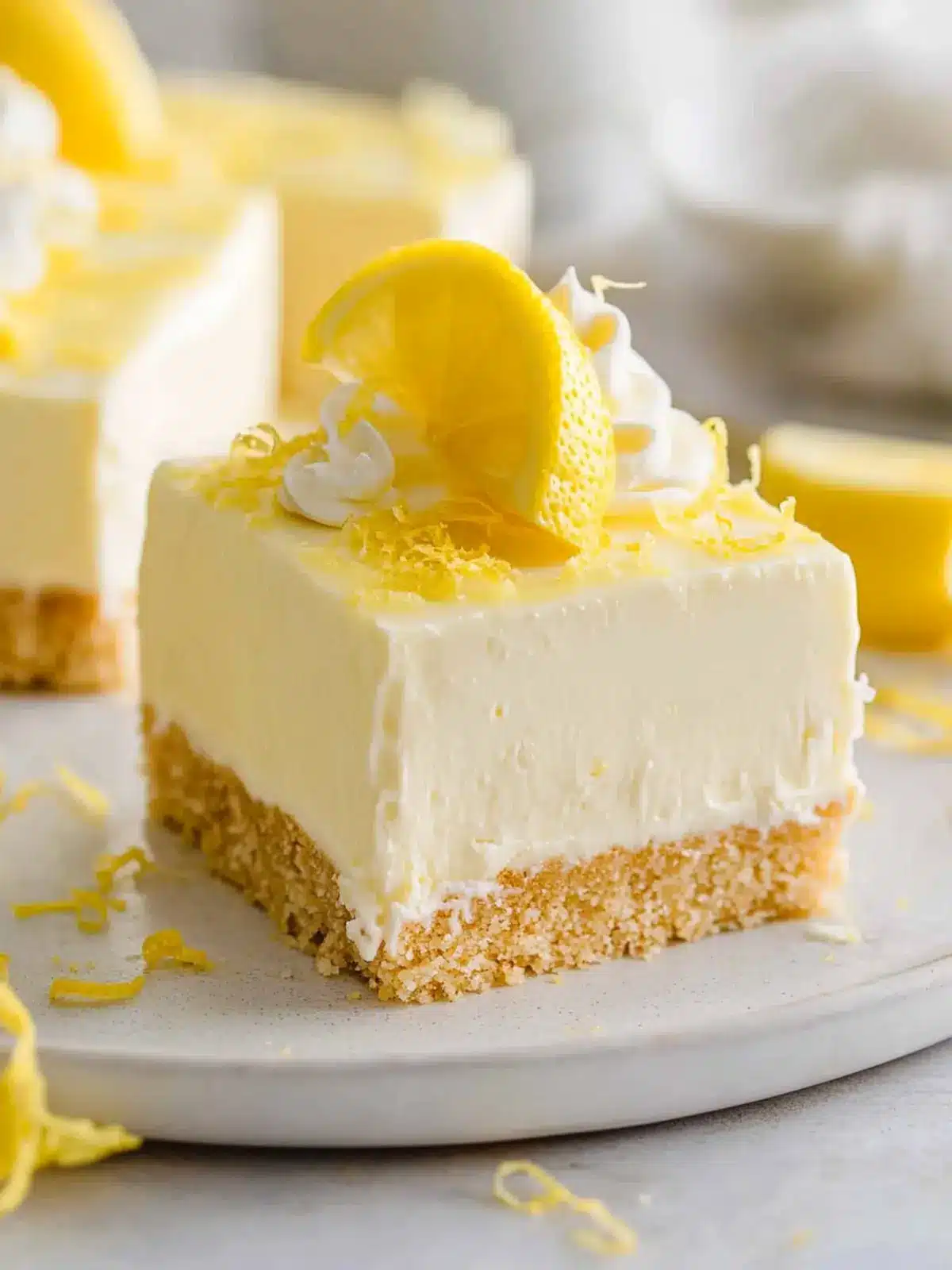 Irresistible No Bake Lemon Cheesecake Bars for Summer Bliss