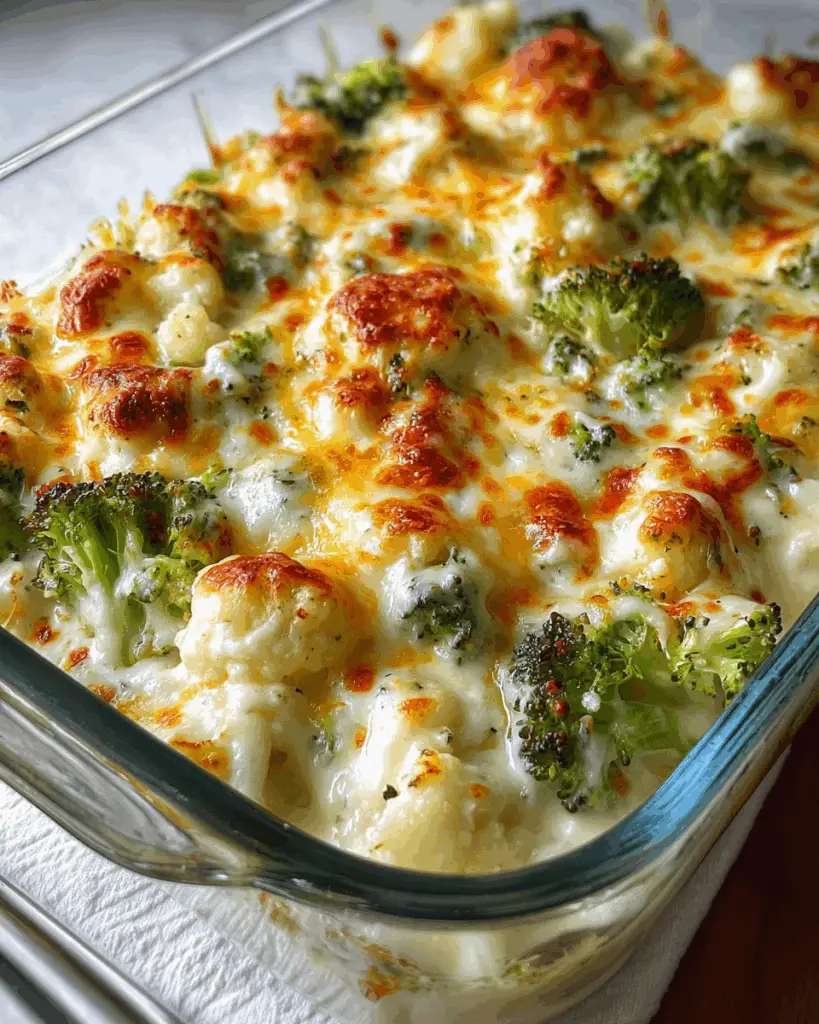 Loaded Cauliflower Broccoli Casserole