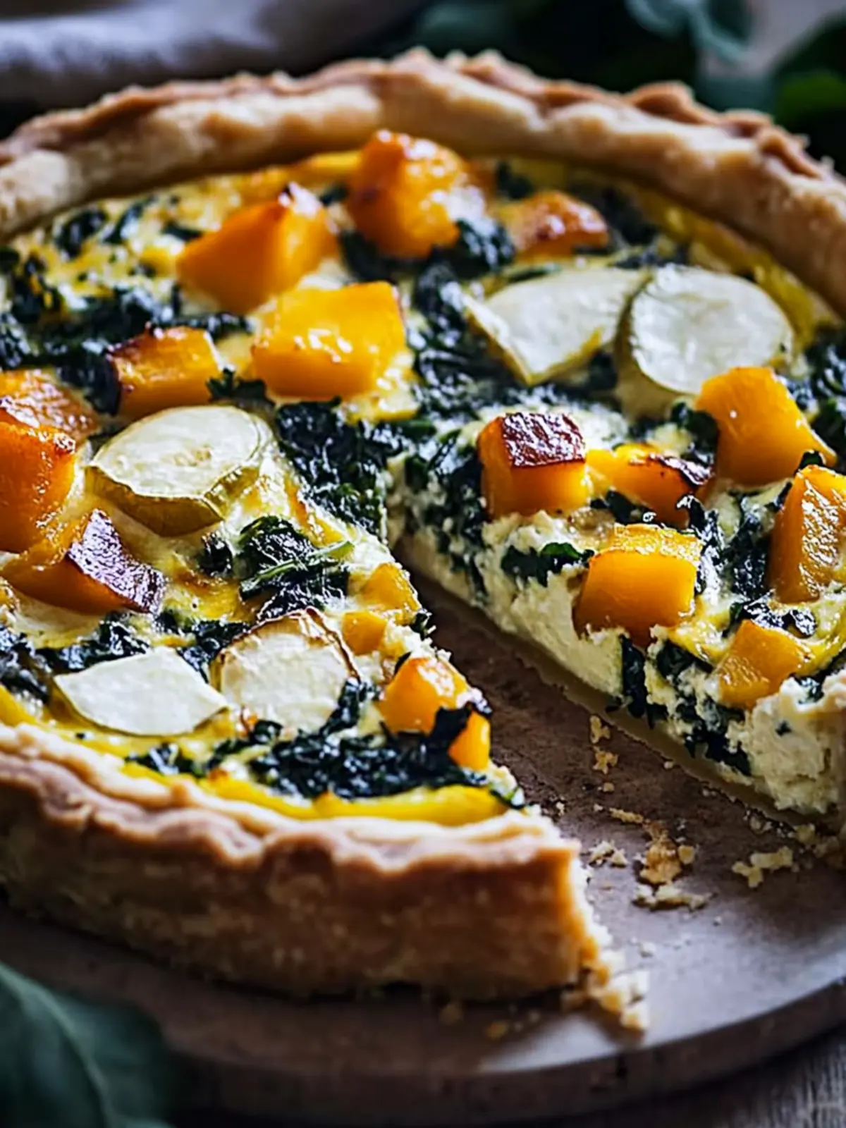 Irresistible Rustic Winter Vegetable & Herb Quiche Delight