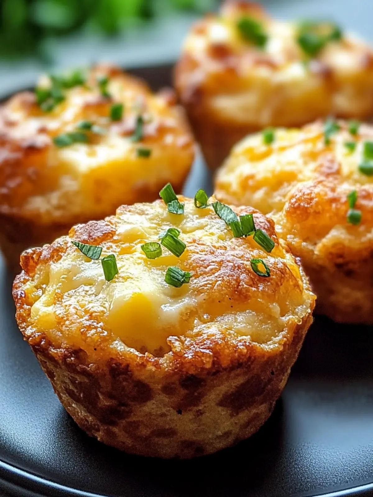 Irresistible Crispy Golden Cheese & Turkey Breakfast Muffins