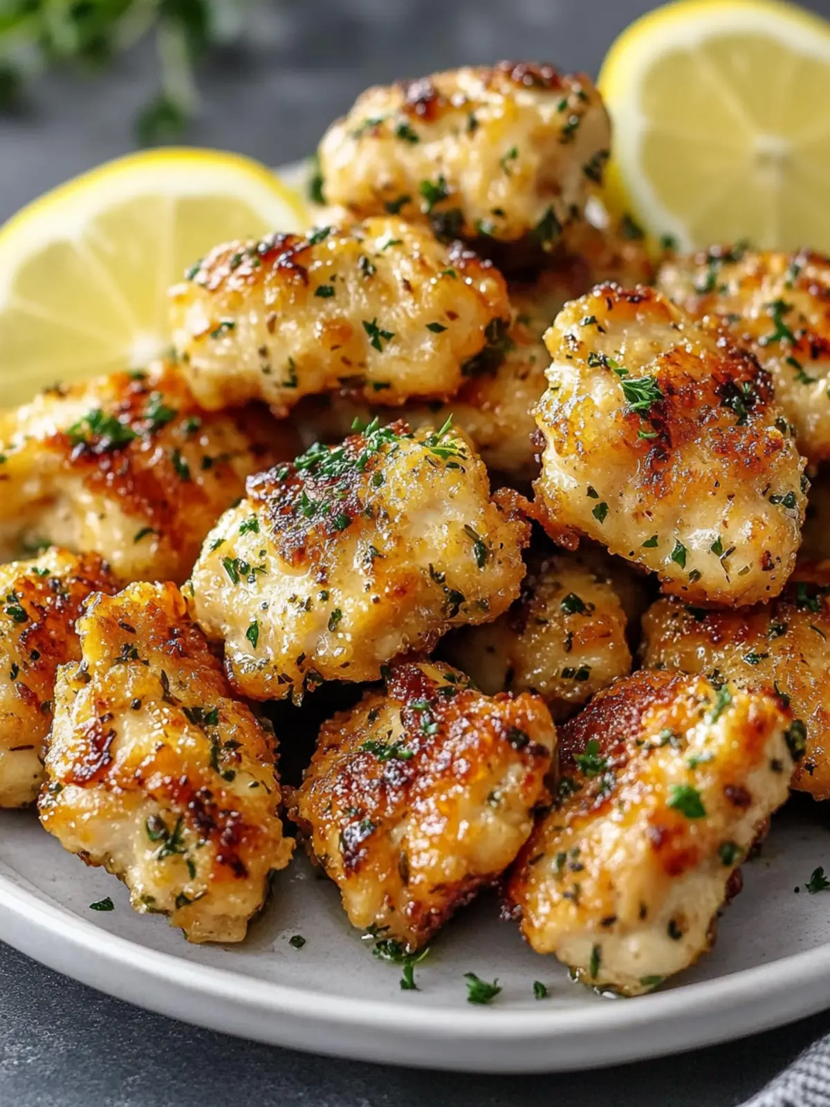 Lemon Garlic Chicken Bites