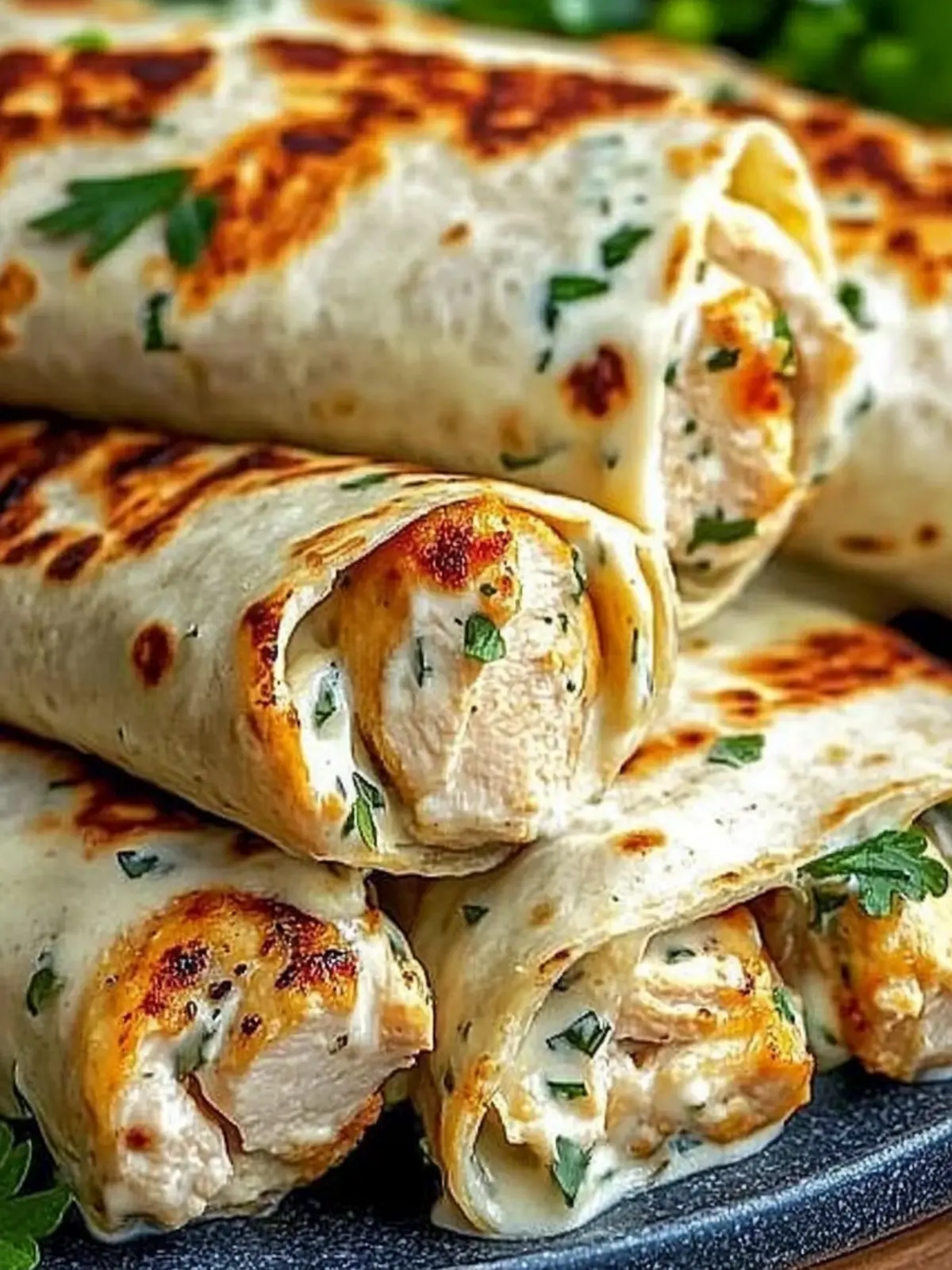 Ultimate Savory Chicken Wraps with a Garlic Cream Sauce