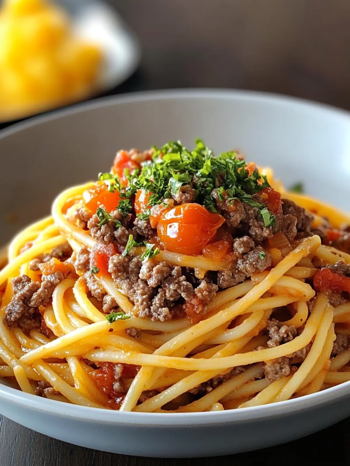 Ultimate Spaghetti with Cheesy Beef and Tomato Topping Delicious