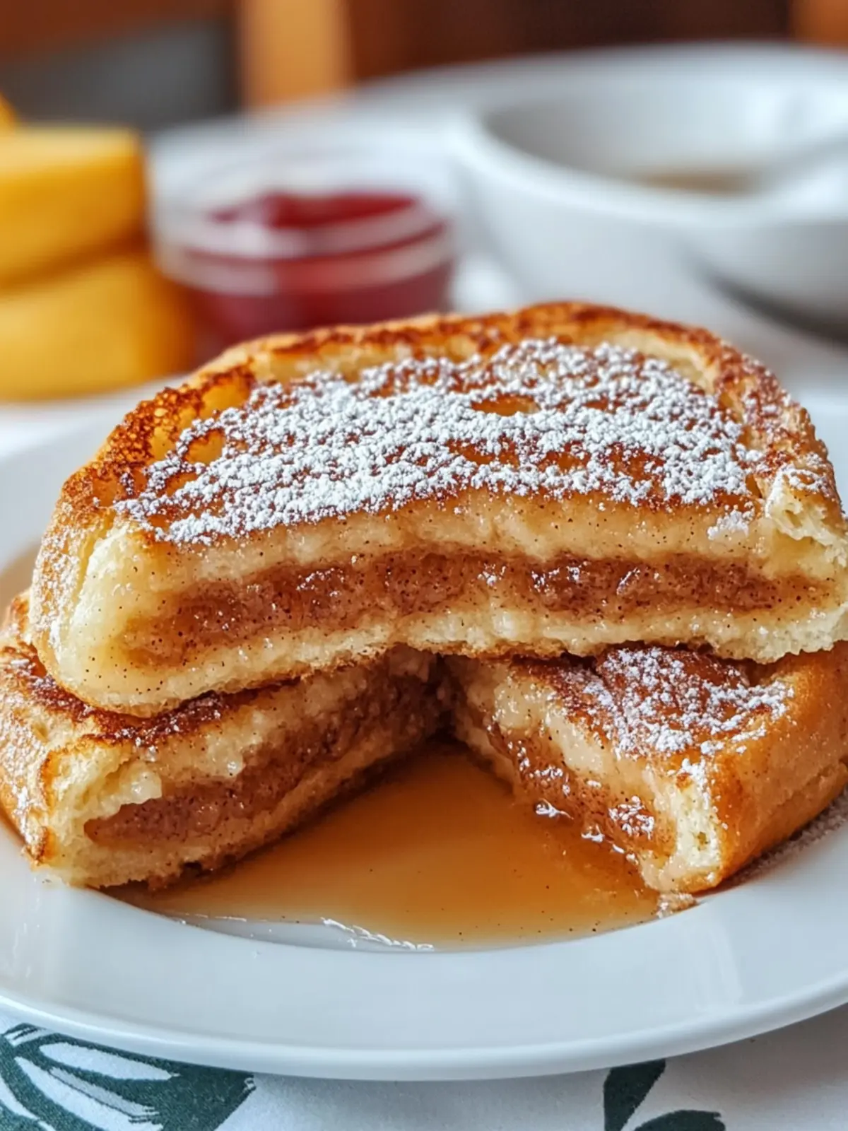 Irresistible Churro Stuffed French Toast with Cinnamon Sugar