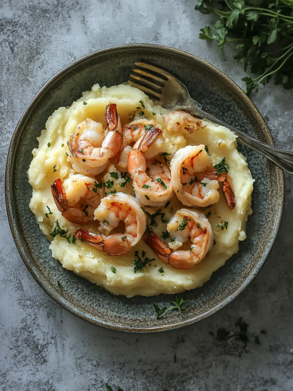 Irresistible Creamy Garlic Shrimp Over Mashed Potatoes