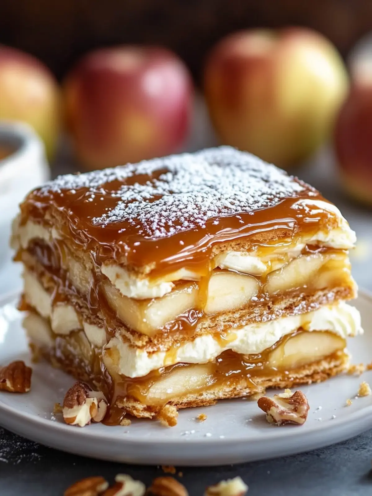 Irresistible Caramel Apple Éclair Cake for Autumn Delight