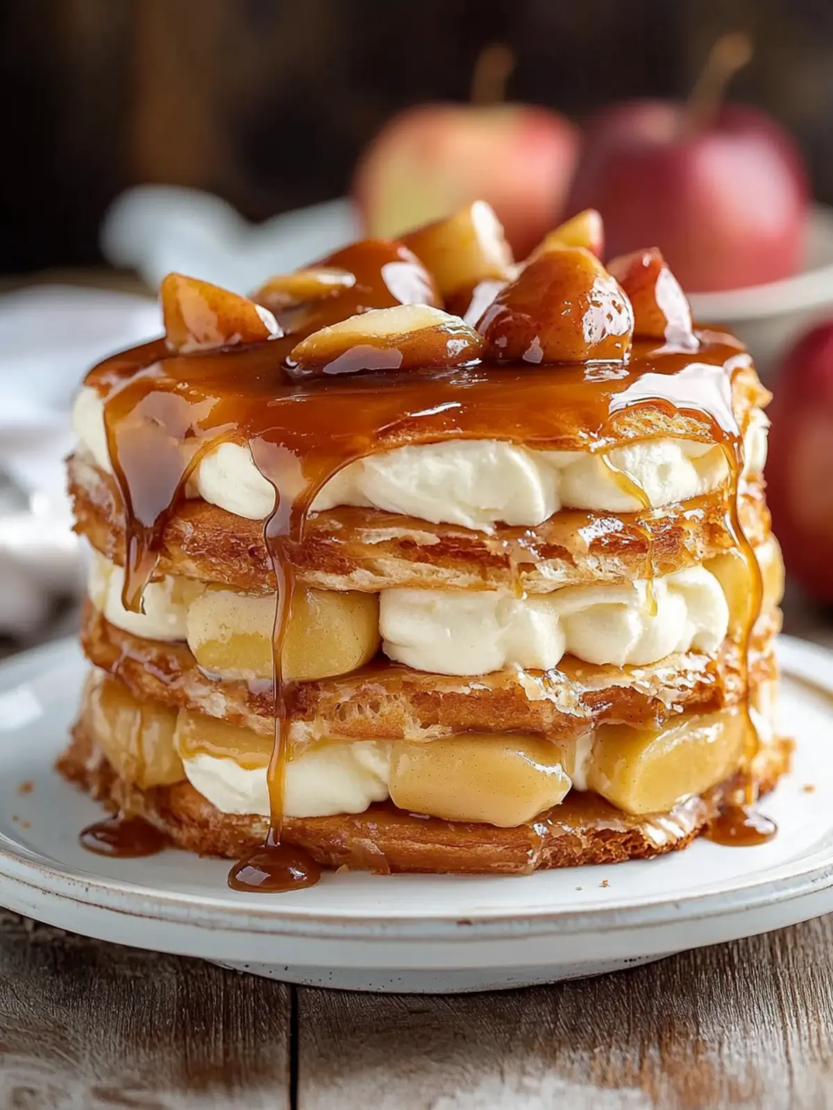 Irresistible Caramel Apple Éclair Cake for Autumn Delight