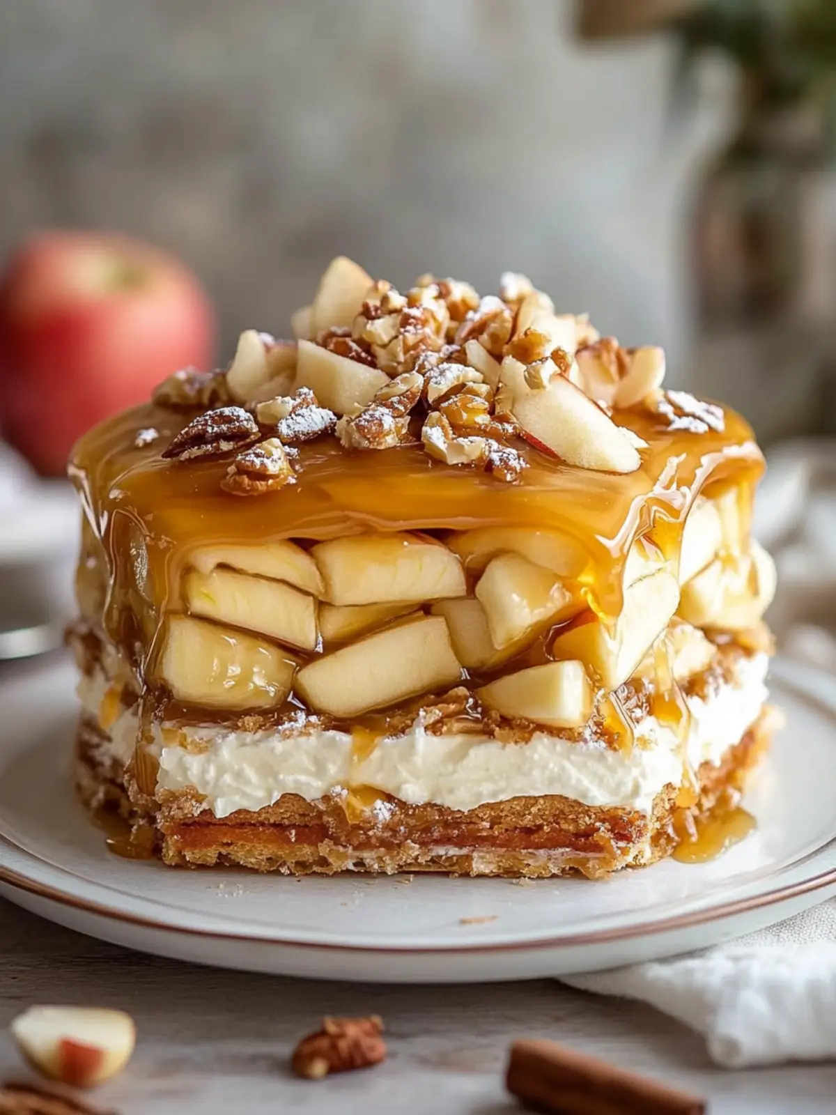 Irresistible Caramel Apple Éclair Cake for Autumn Delight