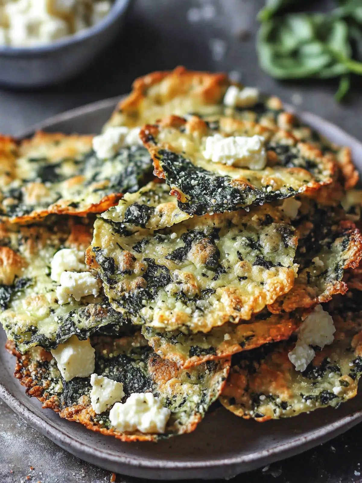 Irresistible Mediterranean Spinach Feta Crisps for Snacking