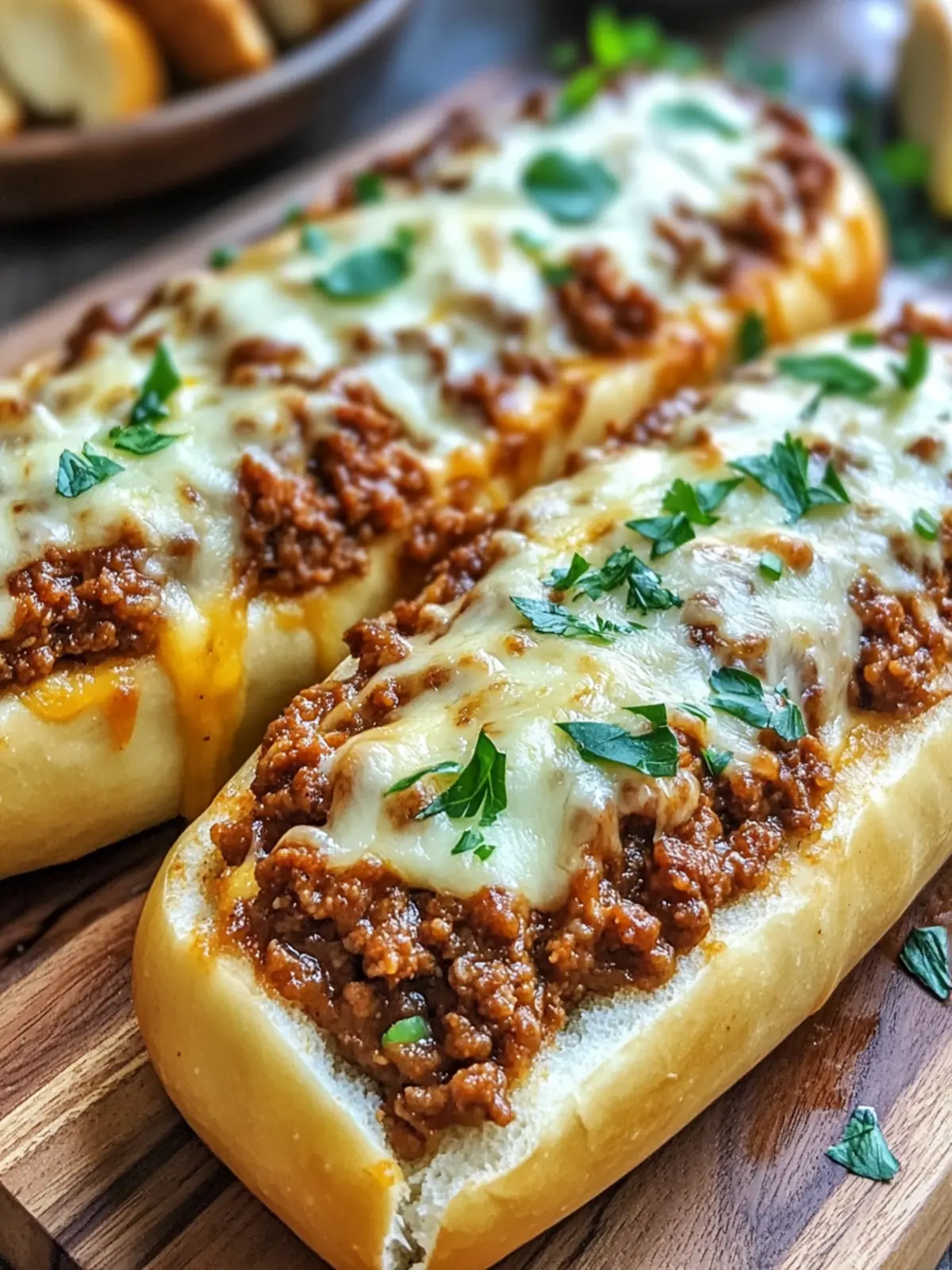 Irresistible Cheesy Sloppy Joe Garlic Bread That Delights