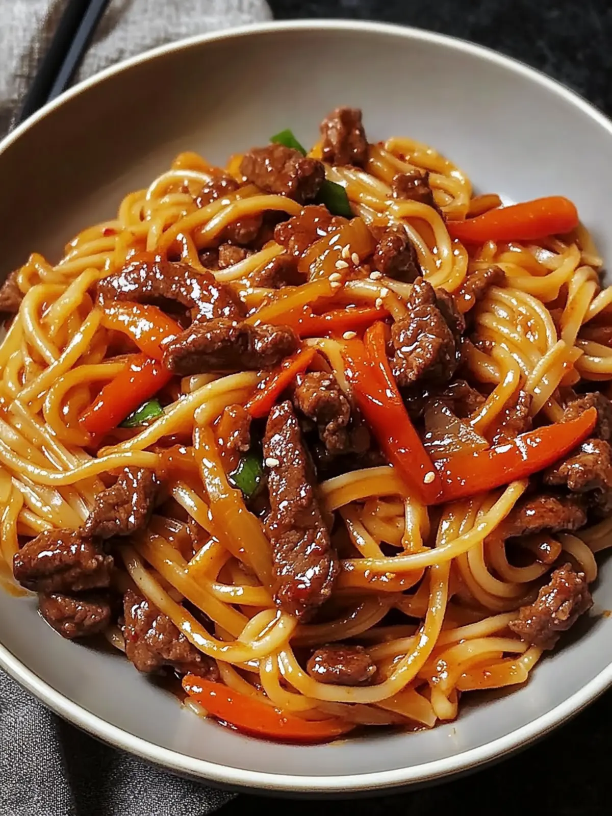 Irresistible Sweet and Spicy Chili Honey Beef Pasta