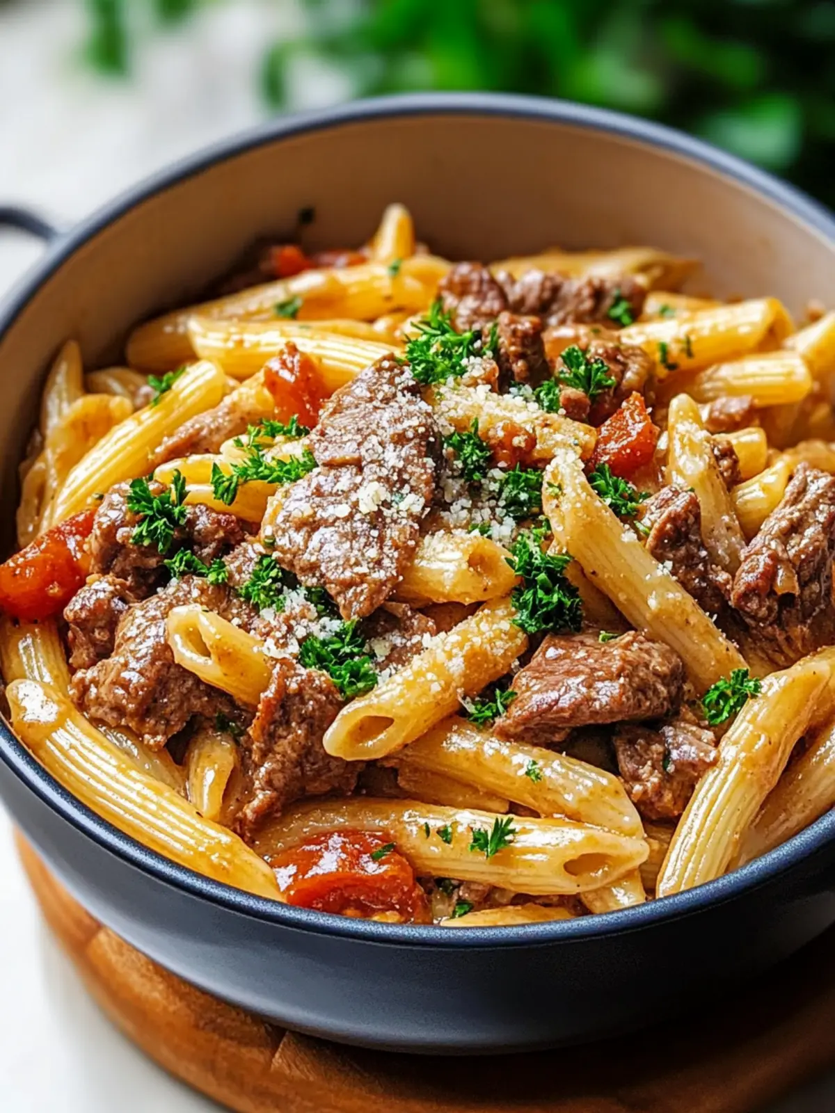 Irresistible One-Pot Creamy Beef and Garlic Butter Pasta