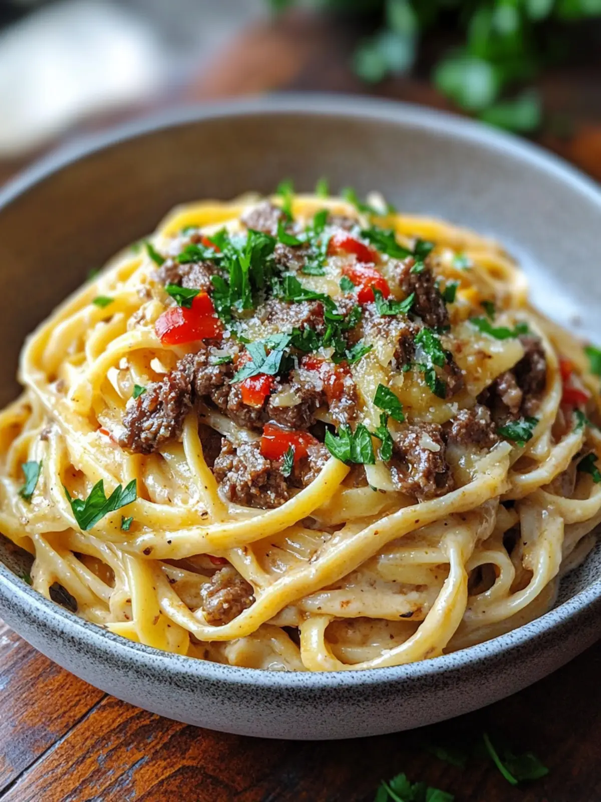 Irresistible Creamy Cajun Beef Linguine in Garlic Cheese Sauce
