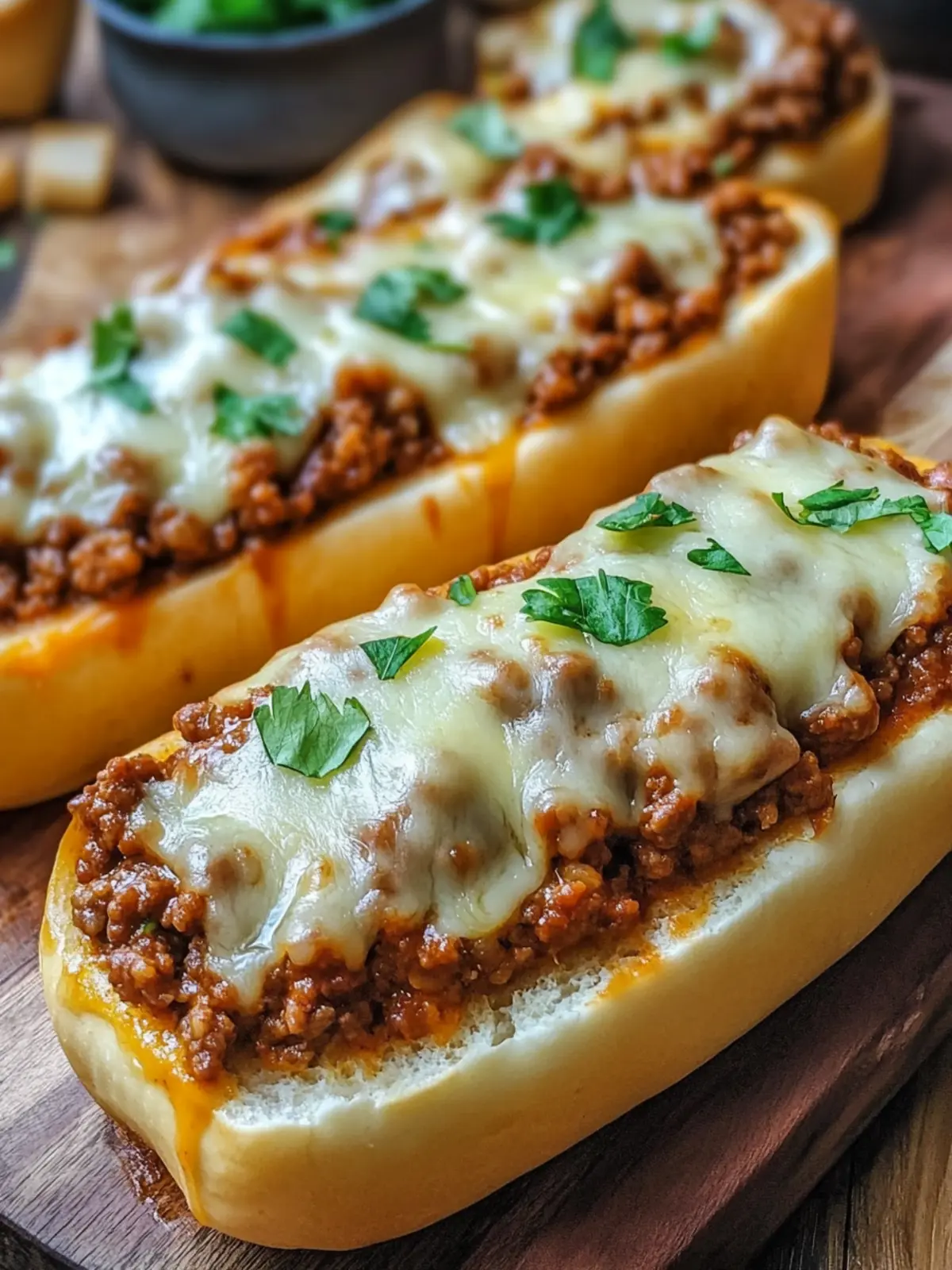 Irresistible Cheesy Sloppy Joe Garlic Bread That Delights