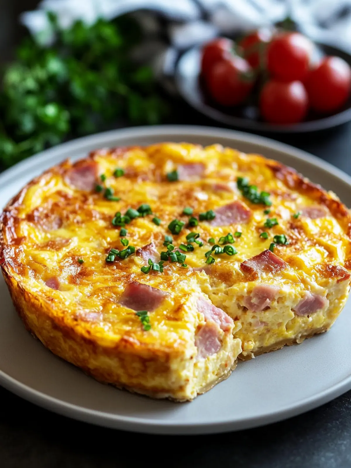 Irresistible Crustless Quiche Loaded with Ham and Cheese
