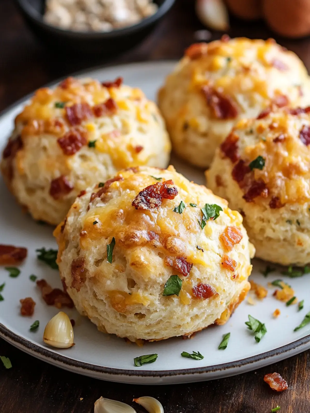 Irresistible Cheesy Bacon Garlic Biscuits: Comforting & Easy