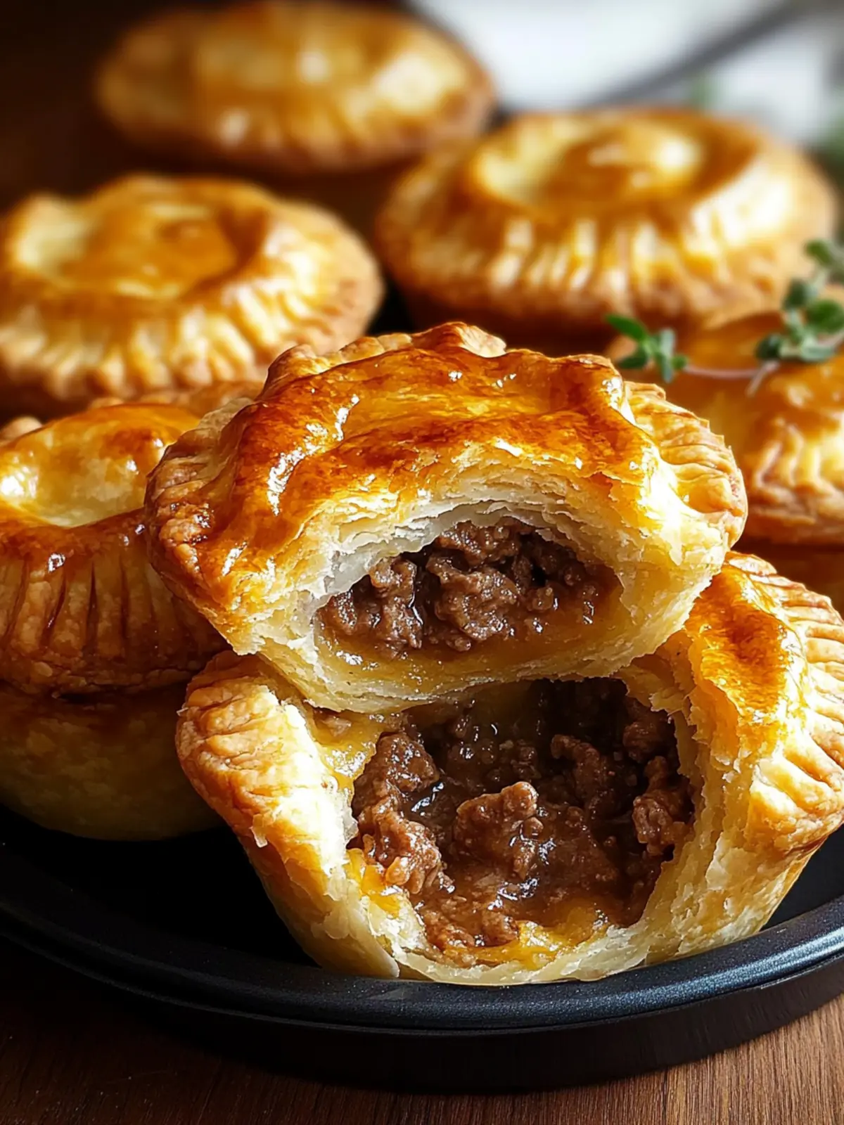Irresistible Homestyle Golden Mini Beef Pies with Flaky Crust