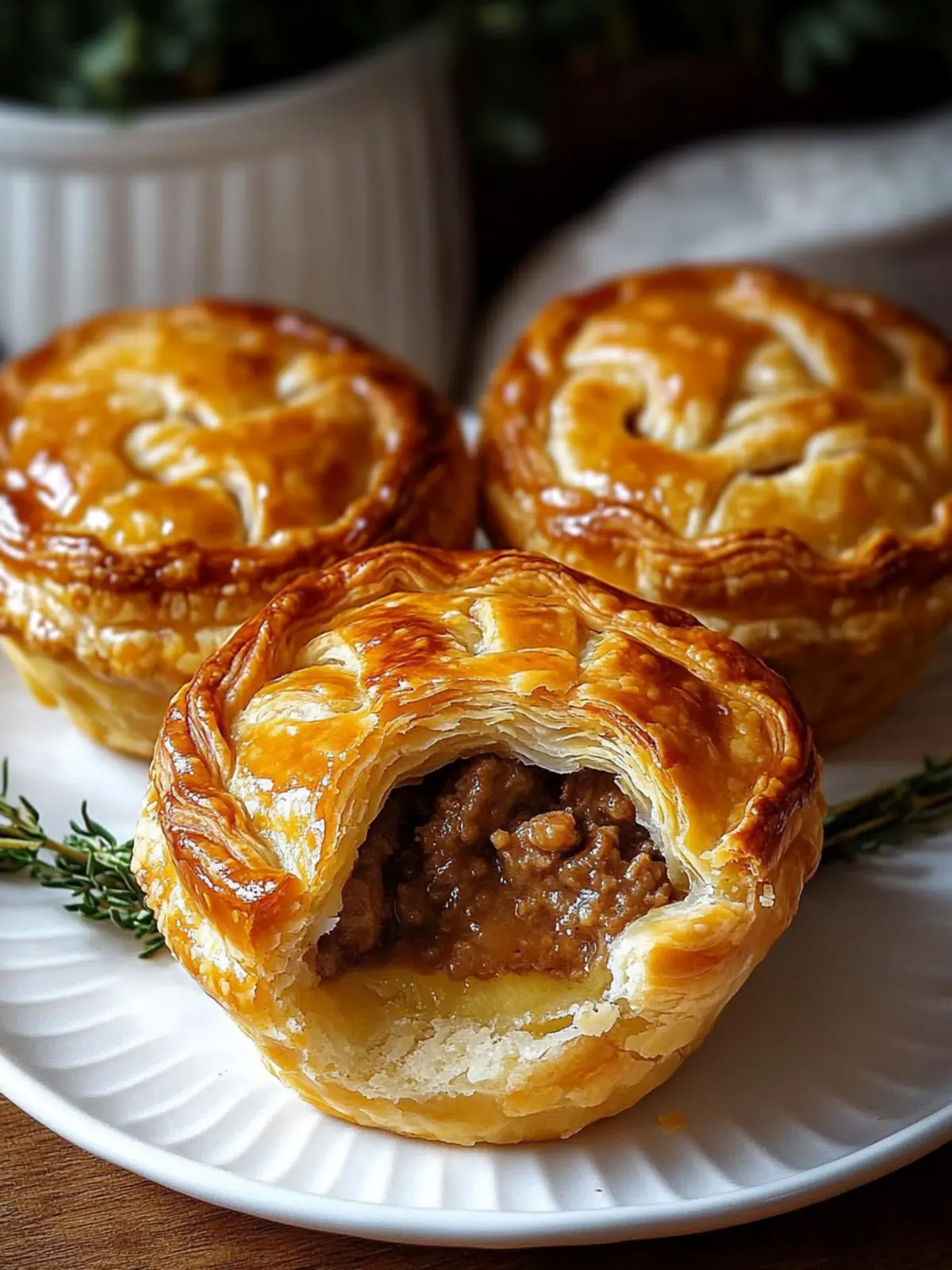 Irresistible Homestyle Golden Mini Beef Pies with Flaky Crust