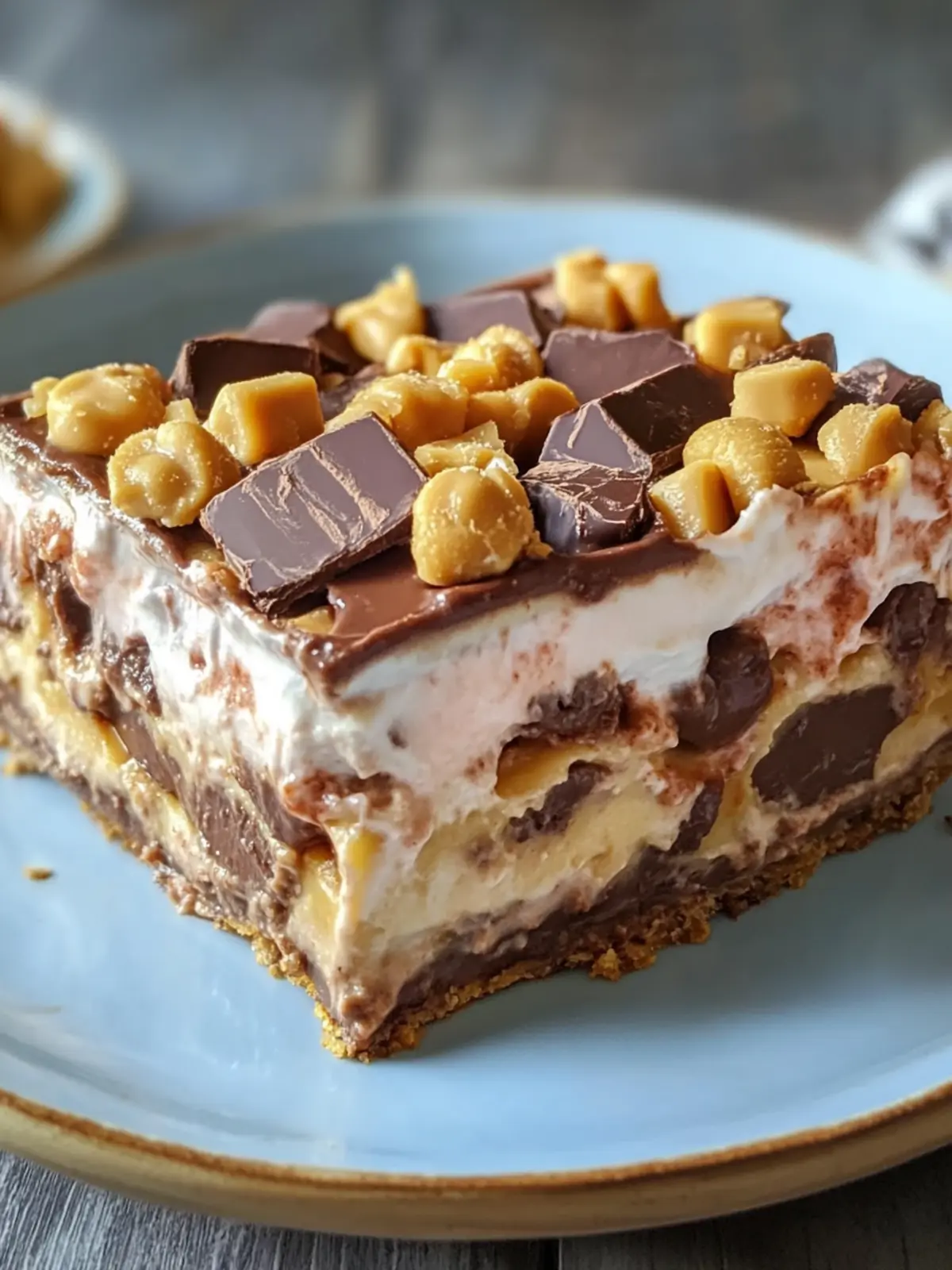 Irresistible No-Bake Chocolate Peanut Butter Lasagna Delight