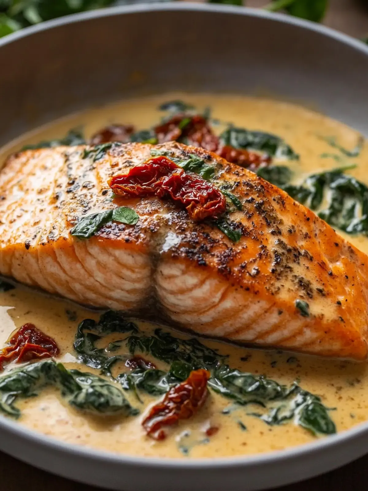 Irresistible Crispy Pan-Seared Salmon with Creamy Sauce