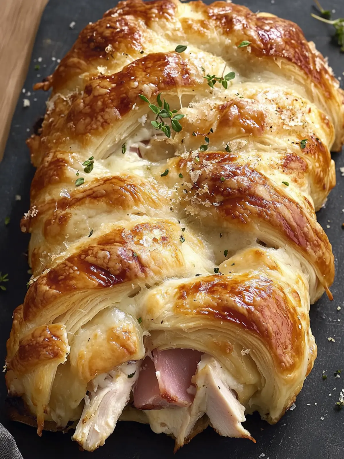 Irresistible Chicken, Ham & Swiss Crescent Braid Recipe